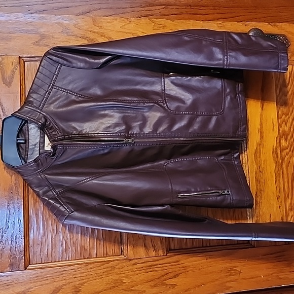 Faded Glory | Jackets & Coats | Faded Glory Wine Fux Leather Jacket ...